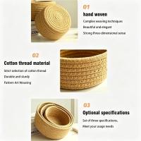 China Foldable Eco-Friendly Cotton Rope Woven Storage Basket Desktop Storage Box for sale
