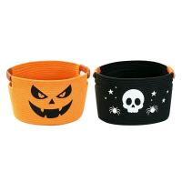 China Customizable Cotton Rope Halloween Pumpkin Bucket Eco-Friendly Storage Gift Basket for sale