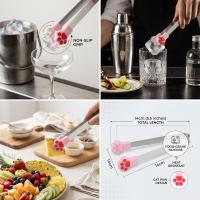 China Non Slip Grip Silicone Ice Tongs Heat Resistant Bar Serving Tool for sale