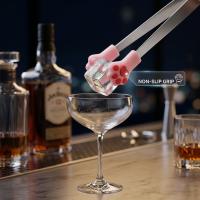 China Non Slip Grip Silicone Ice Tongs Heat Resistant Bar Serving Tool for sale