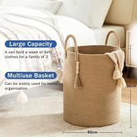 China Handmade Eco-Friendly Cotton Rope Storage Basket with Durable Handle for sale
