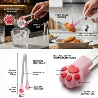 China Non Slip Grip Silicone Ice Tongs Heat Resistant Bar Serving Tool for sale