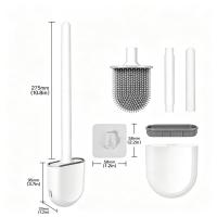 China RV Silicone Toilet Brush Set with Wall Mounted Anti-Drip Drainage Holder for sale
