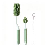 China 360 Degree Rotation Silicone Bottle Cleaning Brush Set For Nipple Straw for sale