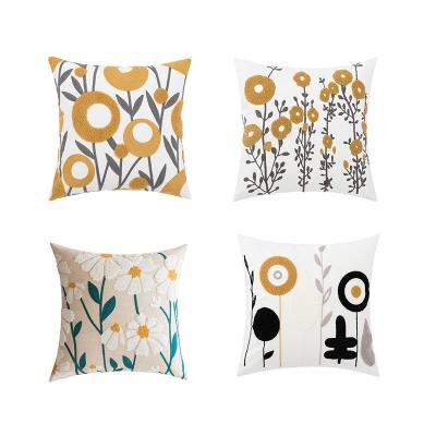 China 18 X 18Inch 3D Embroidery Throw Pillow Cover With Hidden Zipper For Sofa Bed for sale