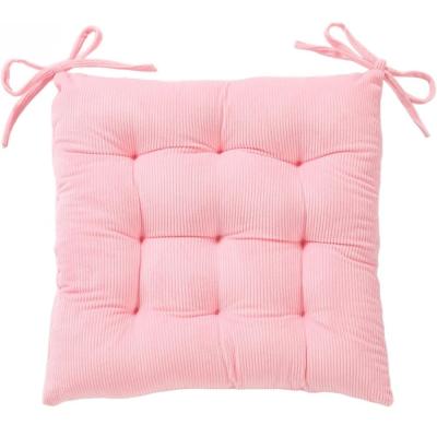 China 15.7 X 15.7 In Warm Corduroy Cushion Chair Pink Cord Cushions With Ties for sale