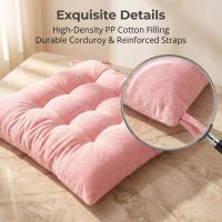 China 15.7 X 15.7 In Warm Corduroy Cushion Chair Pink Cord Cushions With Ties for sale