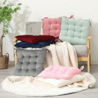 China 15.7 X 15.7 In Warm Corduroy Cushion Chair Pink Cord Cushions With Ties for sale