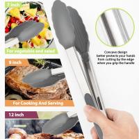 China Stainless Steel Bbq Grill Tongs With Silicone Grip And Locking Tab For BBQ for sale