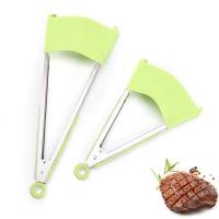 China Heat Resistant Silicone Food Clip With Non-Slip Tips And One Handed Spring Action Serving Tongs for sale