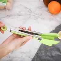 China Heat Resistant Silicone Food Clip With Non-Slip Tips And One Handed Spring Action Serving Tongs for sale
