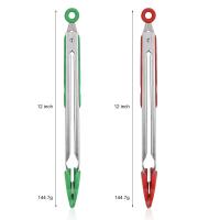 China Christmas Tree Shape Barbecue Food Tongs Heat Tolerant Material And Springy Grip for sale