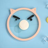 China Cartoon Bird Design Transparent Glass Pot Lid Non Scratch Silicone Rim Kitchen Cover for sale