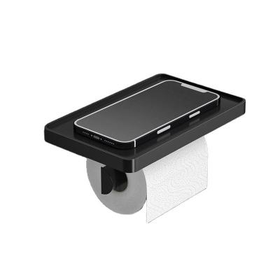 China Self Adhesive Wall Mounted Toilet Tissue Holder Drop Proof Design Space Saving Shelf for sale