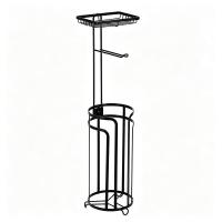 China Freestanding Toilet Paper Holder Stand With Weighted Base And Bronze Finish For Bathroom for sale