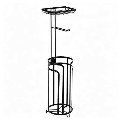 China Freestanding Toilet Paper Holder Stand With Weighted Base And Bronze Finish For Bathroom for sale