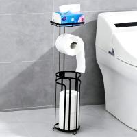 China Freestanding Toilet Paper Holder Stand With Weighted Base And Bronze Finish For Bathroom for sale