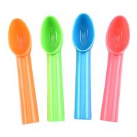 China Colorful Plastic Ice Cream Scoop With Thickened Sturdy Bowl Comfort Grip Handle for sale