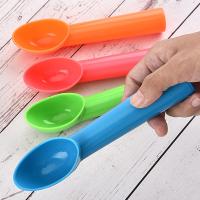 China Colorful Plastic Ice Cream Scoop With Thickened Sturdy Bowl Comfort Grip Handle for sale