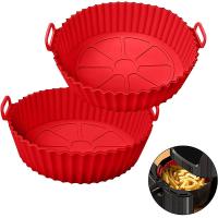 China 8 Inch Round Air Fryer Silicone Pot High-Temperature Rated Non-Stick Oven Liner for sale