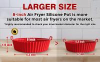 China 8 Inch Round Air Fryer Silicone Pot High-Temperature Rated Non-Stick Oven Liner for sale