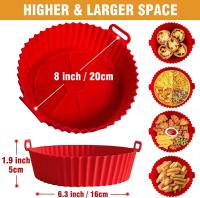 China 8 Inch Round Air Fryer Silicone Pot High-Temperature Rated Non-Stick Oven Liner for sale
