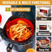 China 8 Inch Round Air Fryer Silicone Pot High-Temperature Rated Non-Stick Oven Liner for sale