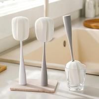 China Long Handle Sponge Bottle Brush Non-Scratch Reusable Cleaning Brush for Kitchen for sale