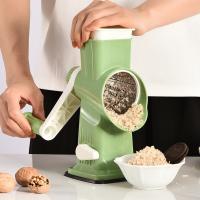 China Manual Rotary Vegetable Cutter With Stainless Steel Drum For Countertop Slicing And Shredding for sale