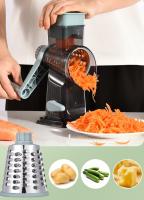 China Manual Rotary Vegetable Cutter With Stainless Steel Drum For Countertop Slicing And Shredding for sale