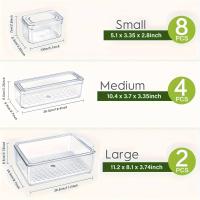 China Stackable Clear Plastic Refrigerator Organizer Bin With Lift-Out Grip for sale