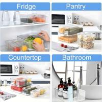 China Stackable Clear Plastic Refrigerator Organizer Bin With Lift-Out Grip for sale