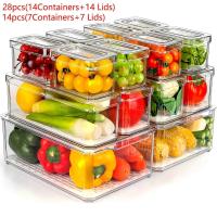 China Stackable Clear Plastic Refrigerator Organizer Bin With Lift-Out Grip for sale