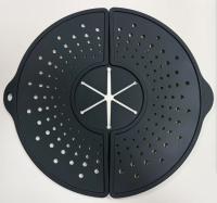 China Hollow Center Folding Silicone Pot Lid Anti Splash Grease Guard Cover for sale