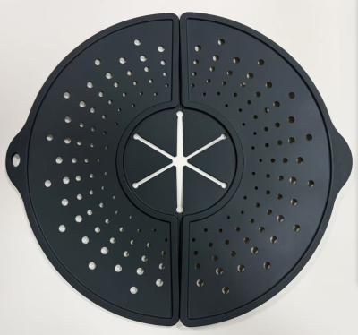 China Hollow Center Folding Silicone Pot Lid Anti Splash Grease Guard Cover for sale