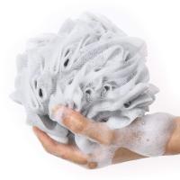China Exfoliating Body Mesh Bath Sponge Shower Loofah Scrubber With Loop for sale