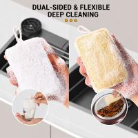 China Biodegradable Non-Scratch Loofah Scrubber Sponge Absorbent Dish Washing Pad for sale