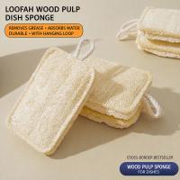 China Biodegradable Non-Scratch Loofah Scrubber Sponge Absorbent Dish Washing Pad for sale