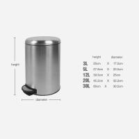 China Stainless Steel Trash Can With Foot Pedal Soft Close Lid Home Houseware for sale