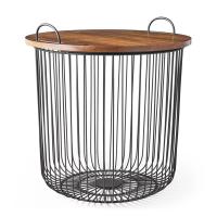 China Multi Tier Metal Wire Storage Basket End Table Organizer Rack Basic House Supplies for sale