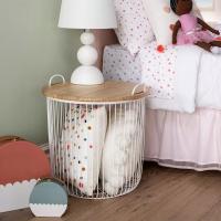 China Multi Tier Metal Wire Storage Basket End Table Organizer Rack Basic House Supplies for sale