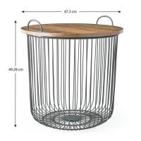 China Multi Tier Metal Wire Storage Basket End Table Organizer Rack Basic House Supplies for sale