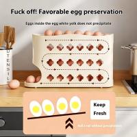 China Stackable  Kitchen Rolling Egg Storage Box Fridge Egg Holder Rack for sale