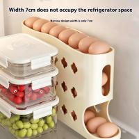 China Stackable  Kitchen Rolling Egg Storage Box Fridge Egg Holder Rack for sale