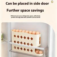 China Stackable  Kitchen Rolling Egg Storage Box Fridge Egg Holder Rack for sale