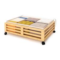 China Foldable Under Bed Storage Organizer Drawer Bamboo With Wheels for sale