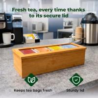 China Natural Bamboo Tea Storage Box with Clear Acrylic Window Lid for sale