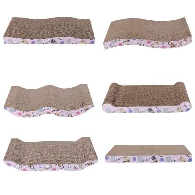 China Eco Friendly Cat Scratching Board With Curved Wave Design For Claw Grinding for sale
