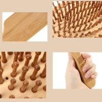 China Eco Friendly Biodegradable Bamboo Hair Brush With Wide Tooth Scalp Massage Comb for sale
