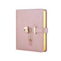 China 100 Sheets Diary Journal B6 Notebook With Heart-Shaped Lock PU Leather Cover for sale